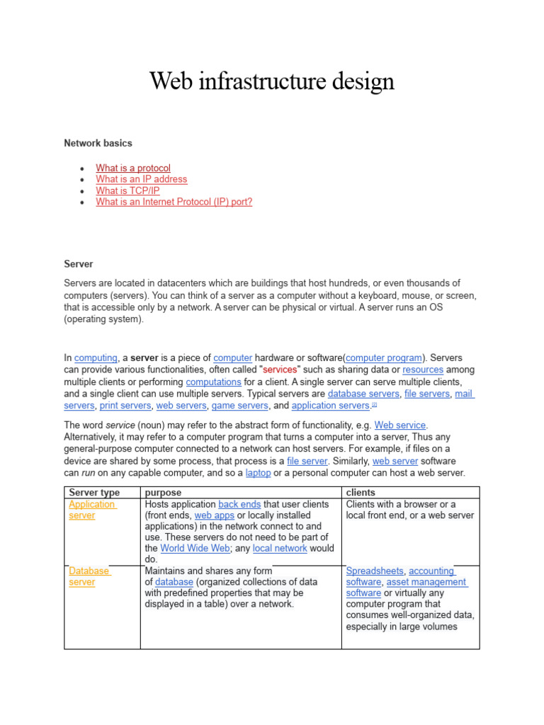 Web Infrastructure Design | PDF | World Wide Web | Internet & Web