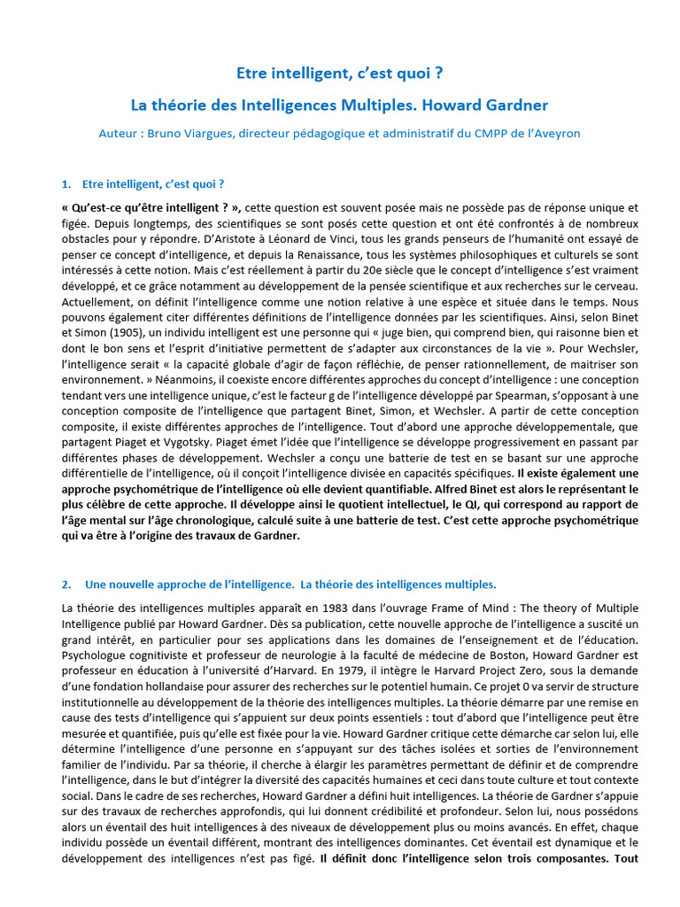 Comprendre la théorie des intelligences multiples | PDF | Intelligence ...