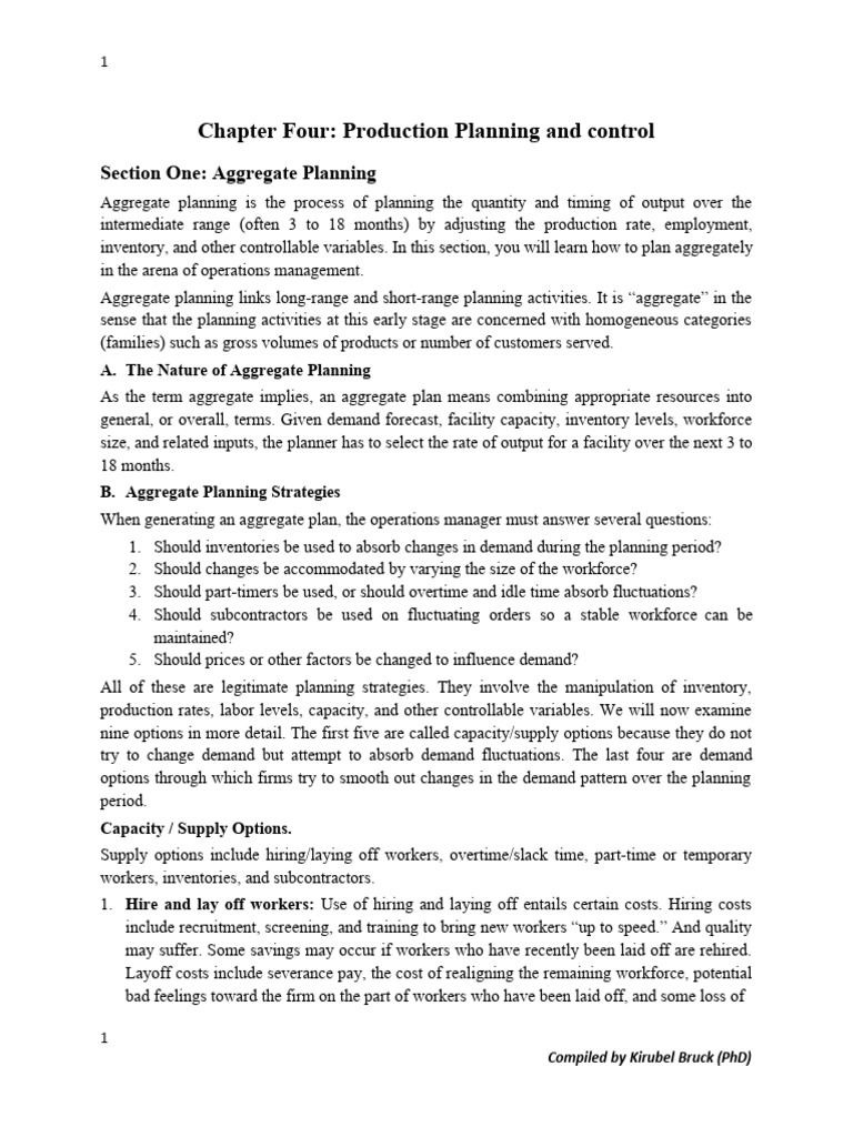 Aggregate Planning Strategies Overview | PDF | Layoff | Pricing