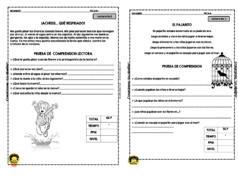 Comprension Lectura Segundo | PDF