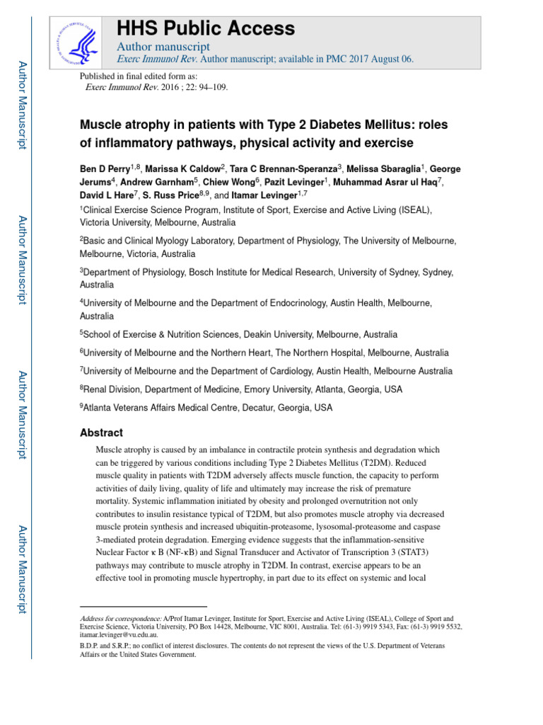Artigo - Muscle Atrophy in Patients With Type 2 Diabetes Mellitus | PDF ...