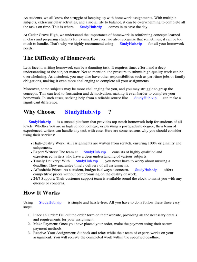 Homework Now Cedar Grove High | PDF | Homework | Teachers