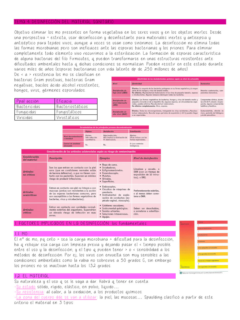 Tema 4 Desinfección Del Material Sanitario | PDF | Autoajuda