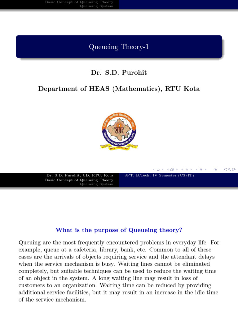 Queueing Theory-1 | PDF | Probability Distribution | Applied Mathematics