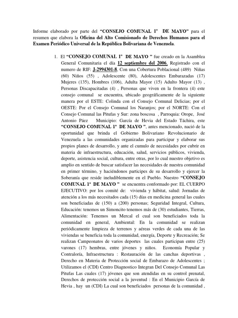 C.C. 1 de Mayo-Spa | PDF | Venezuela