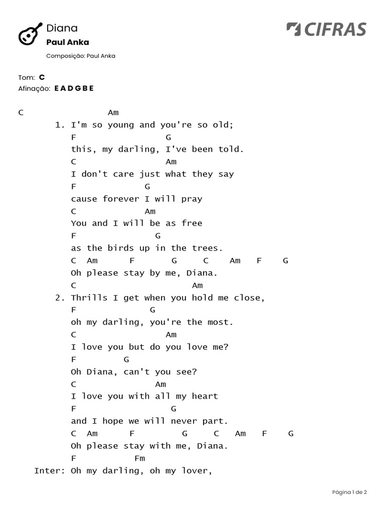 Diana - Paul Anka | PDF