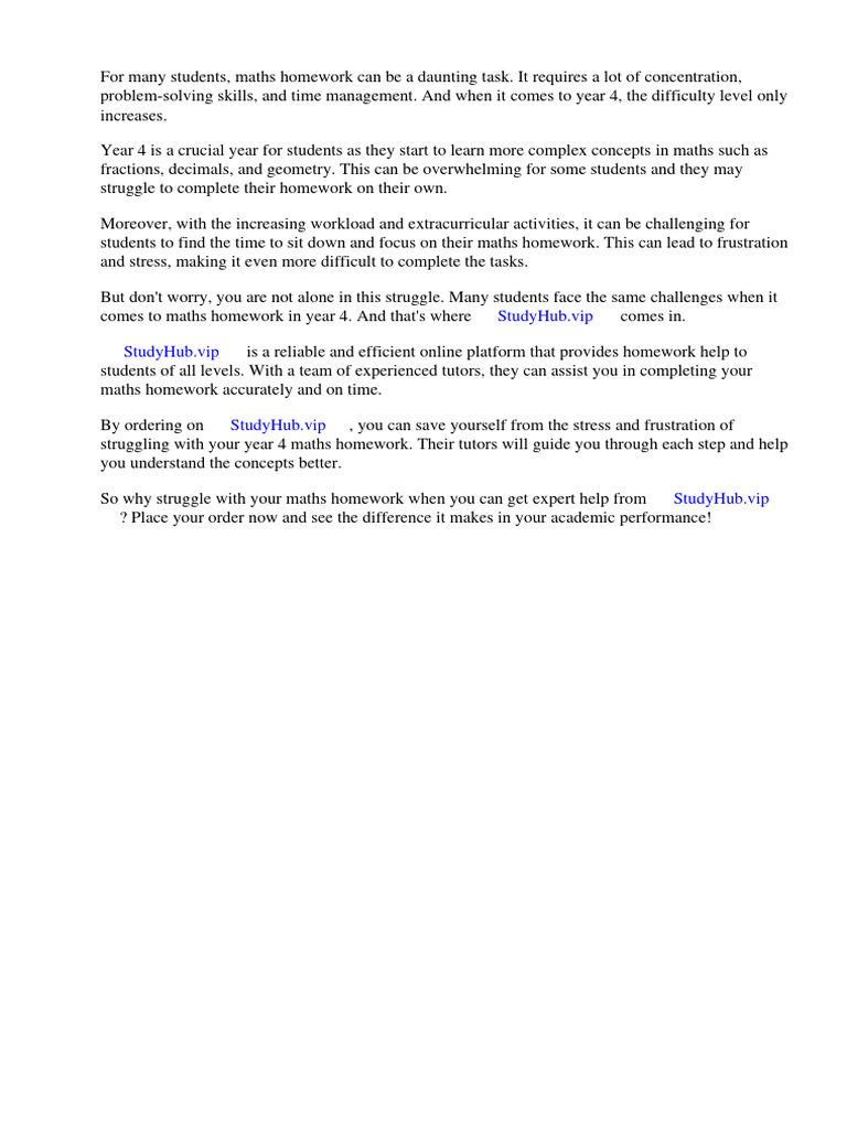 Maths Homework Year 4 | Download Free PDF | Worksheet | Homework