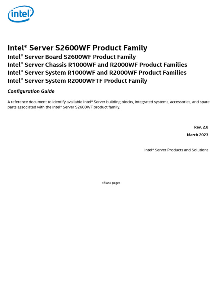 Intel S2600WF Configuration Guide 2 8 | PDF | Computer Hardware | Computing