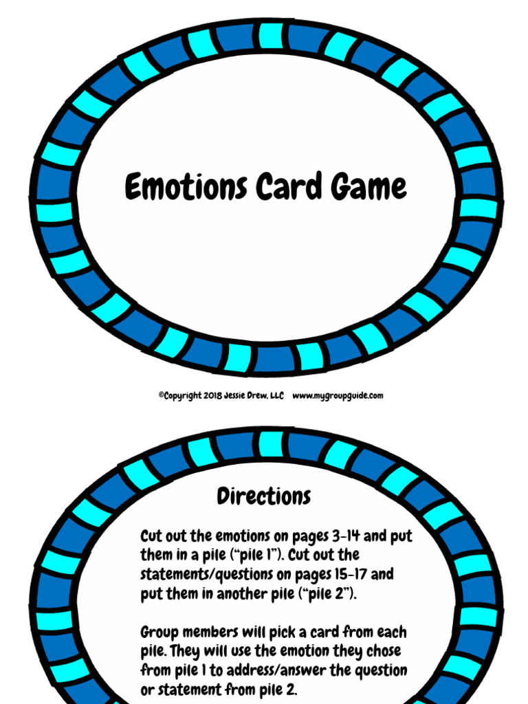 Task Cards Emotions Card Game K | PDF | Emotions | Psychology