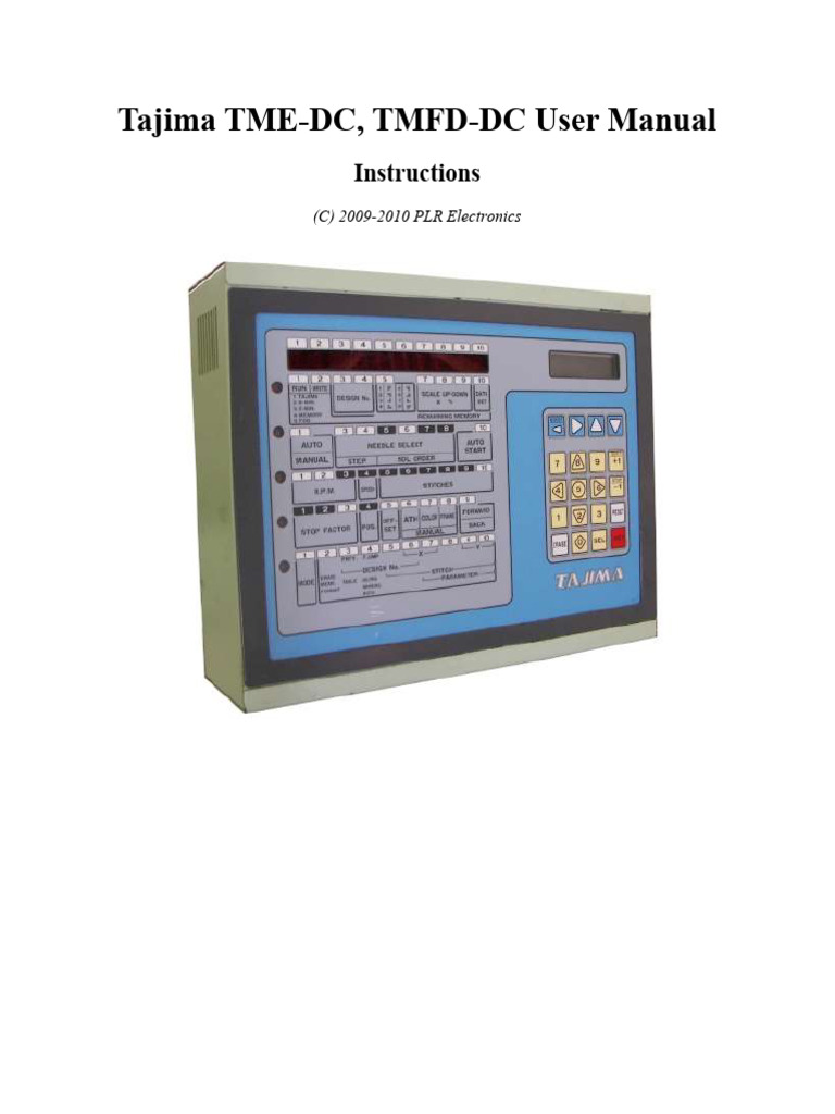 TAJIMA TME-DC TYPE 2 MANUAL | PDF | Floppy Disk | Menu (Computing)