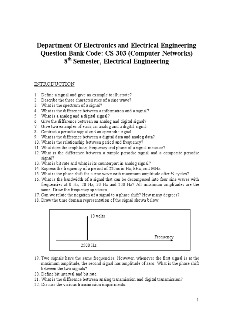 Department of Electronics and Electrical Engineering Question Bank Code ...