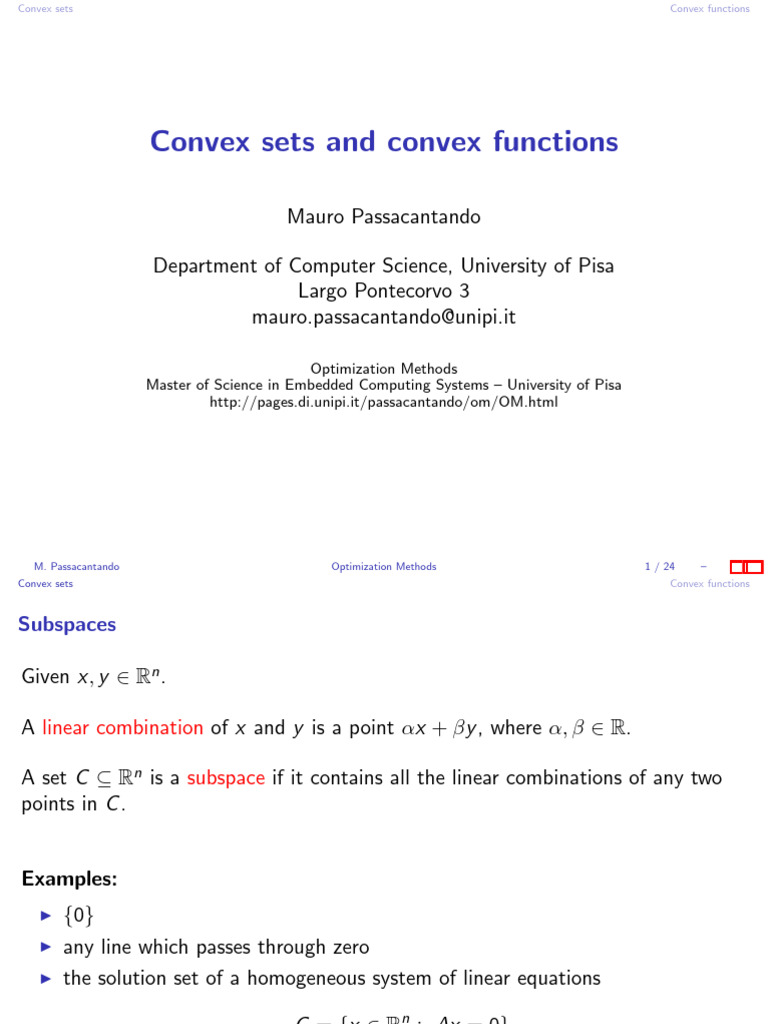 1 Convexity | PDF | Convex Set | Mathematical Concepts