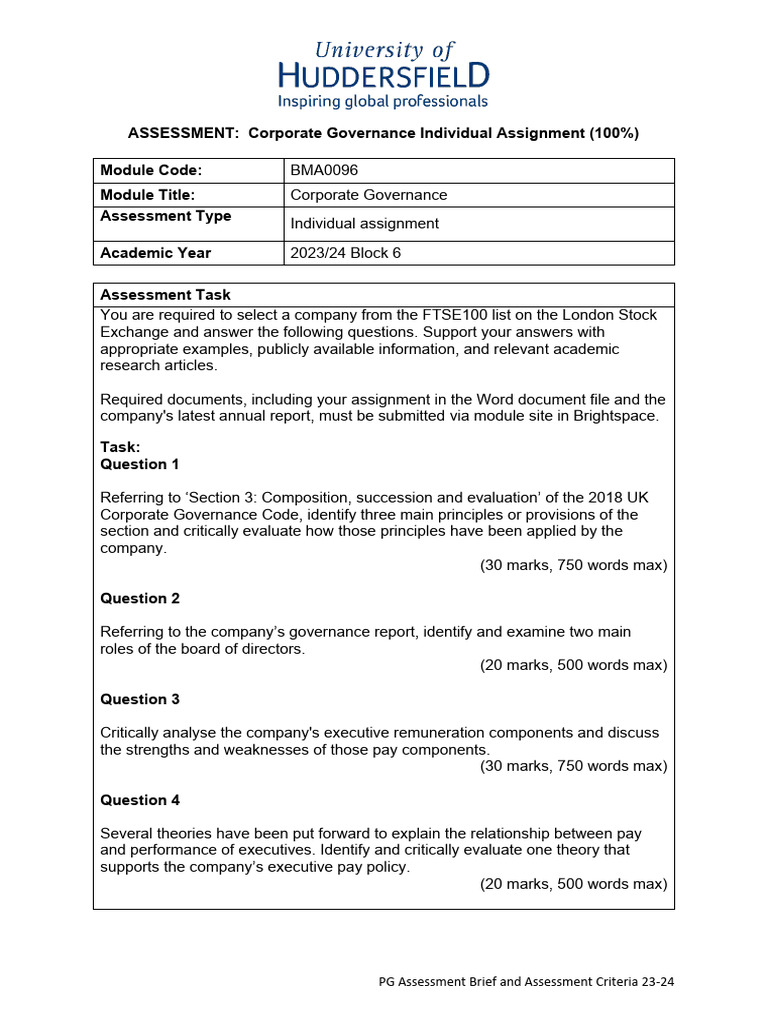 BMA0096 - Assessment Brief | PDF | Critical Thinking | Knowledge