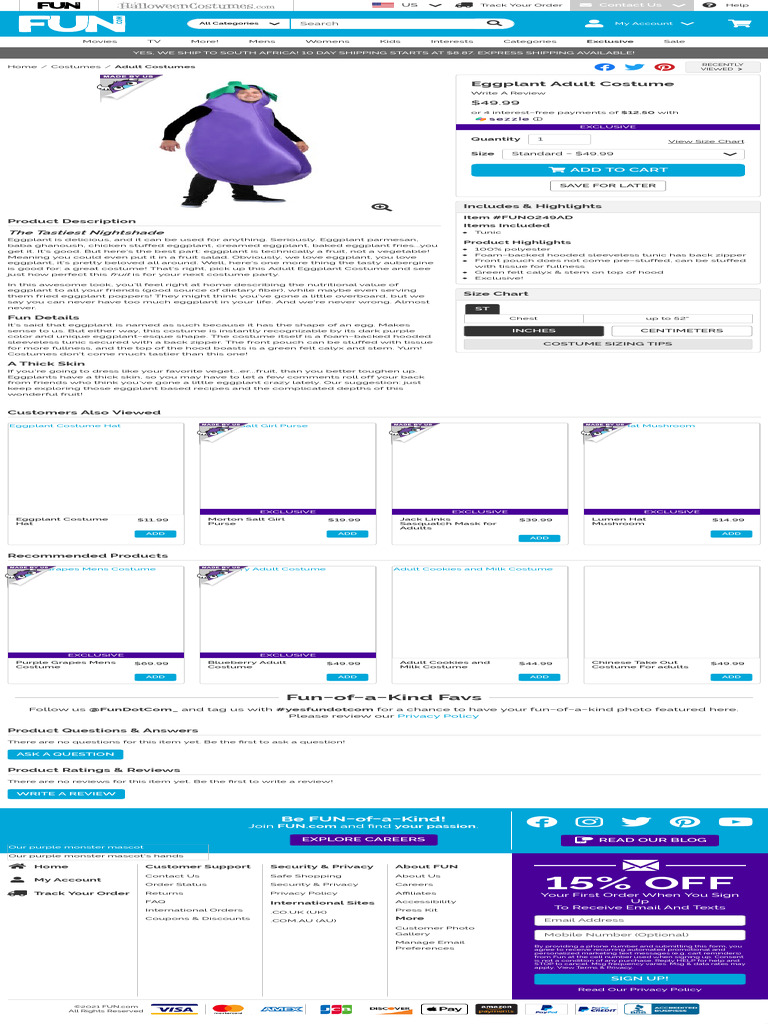 Adult Eggplant Costume For Adults | PDF | Eggplant