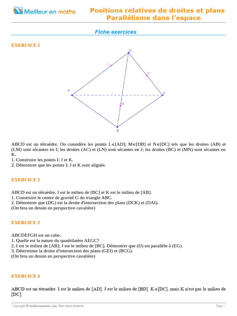 Seconde Geometrie Espace Chapitre2 Ex | PDF | Triangle | Formes ...
