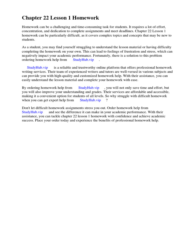 Chapter 22 Lesson 1 Homework | PDF | Homework | Worksheet