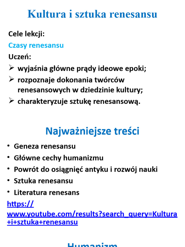4 Kultura i Sztuka Renesansu | PDF
