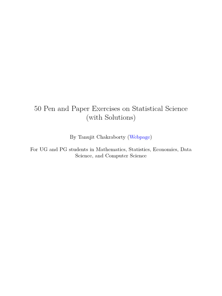 Pen and Paper Exercises On Statistics | PDF | Statistics | Probability ...