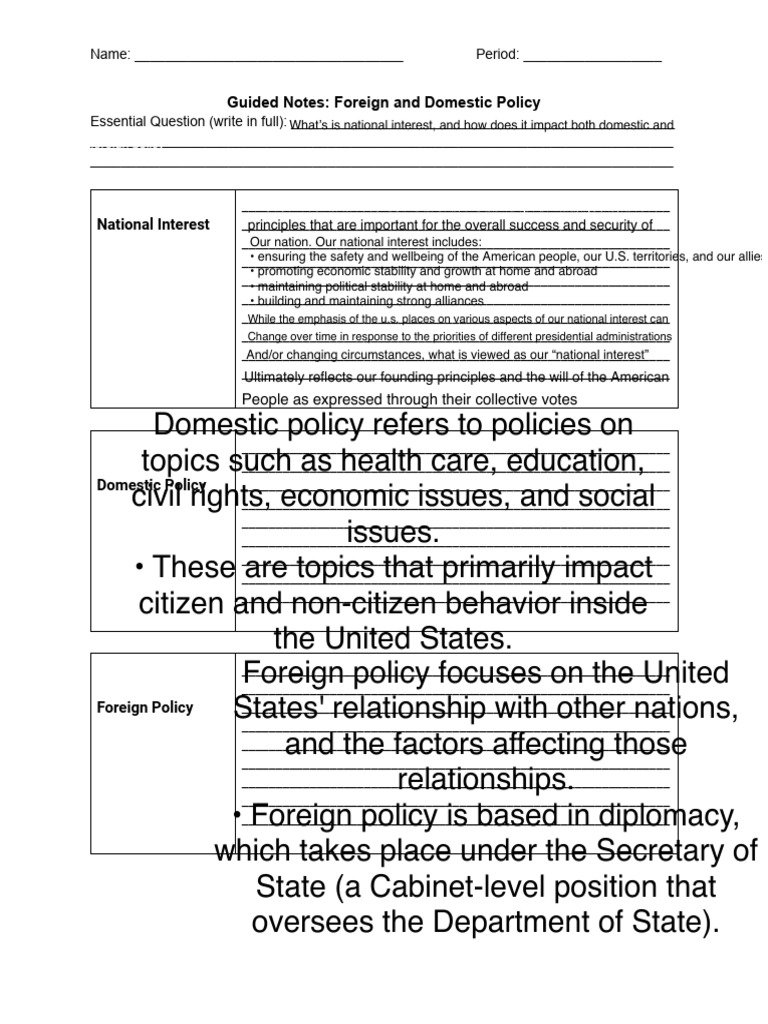 Notes +Foreign+and+Domestic+Policy | PDF | Policy | Article One Of The ...