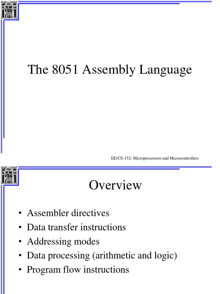 8051 Microprocessor Assembly Guide | PDF | Central Processing Unit ...