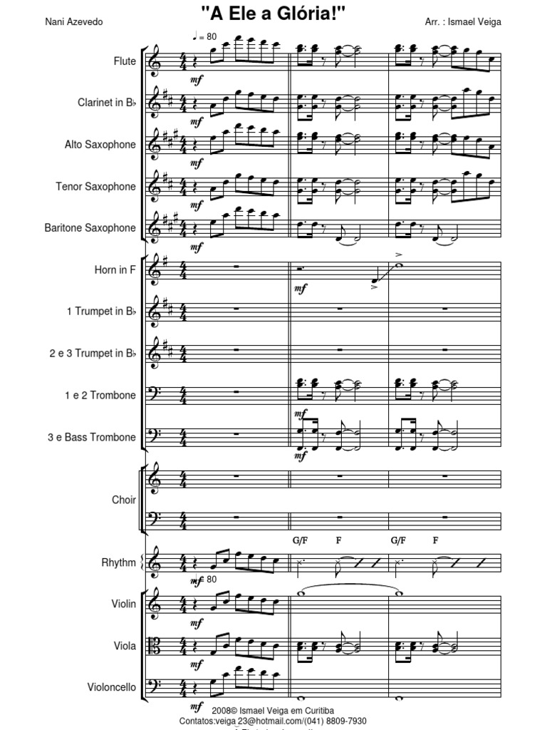 A Ele A Glória - Nani Azevedo - Ismael Veiga | PDF | Musical ...