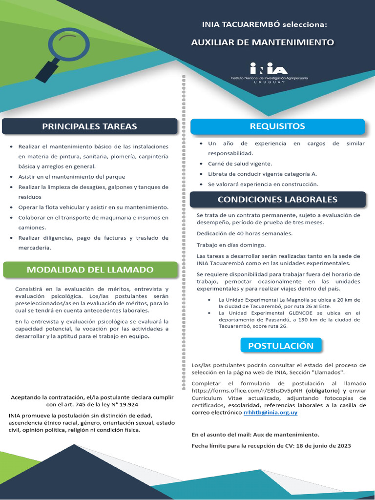 Auxiliar de Mantenimiento v1 | PDF