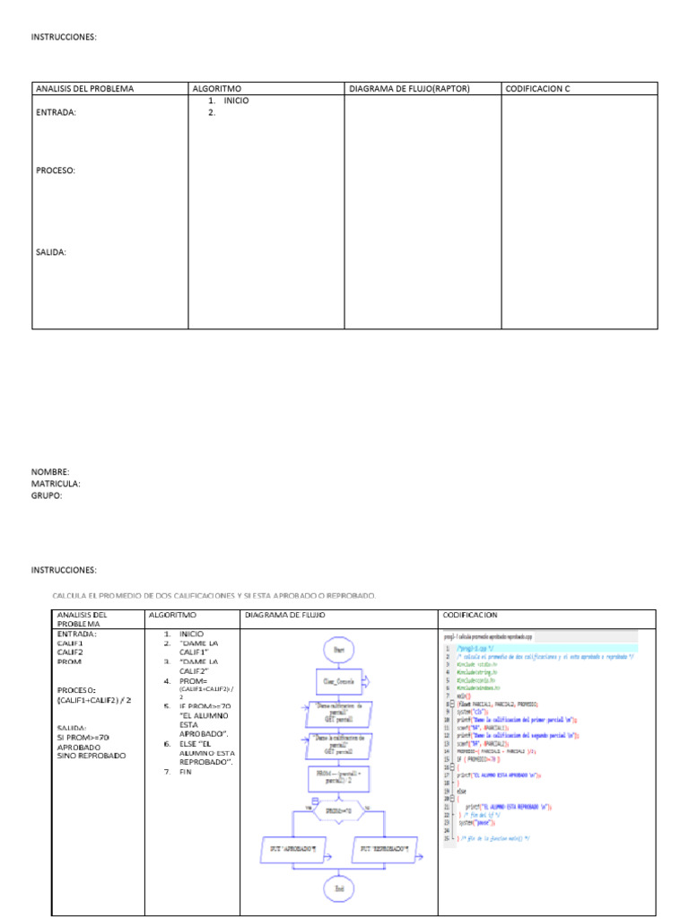 Formato Tareas Programacion | PDF
