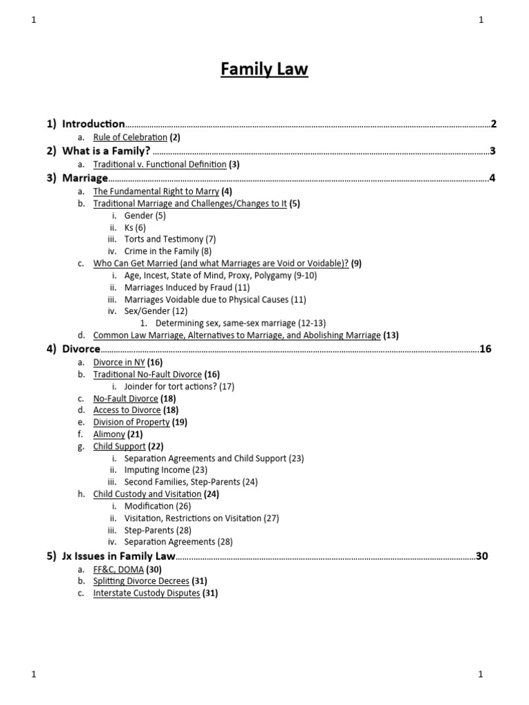 Family Law Outline Stein Fall 2011 | Download Free PDF | Annulment ...
