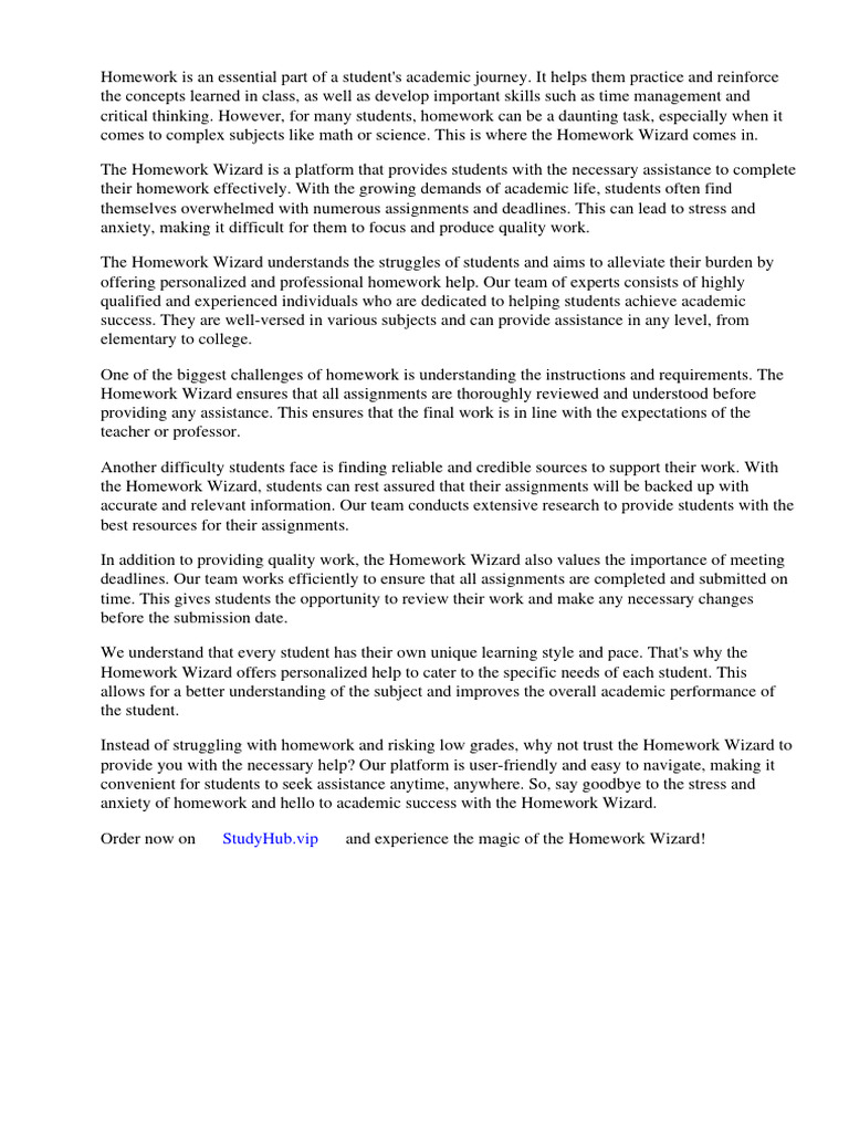 Homework Wizard | PDF | Homework