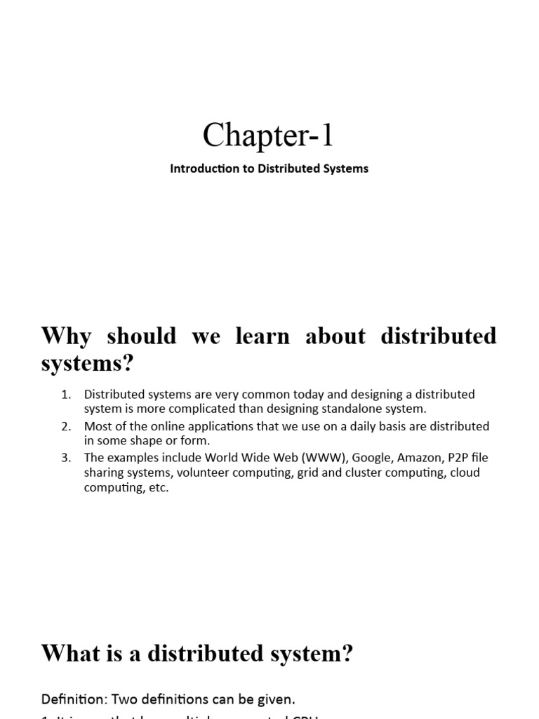 Chapter-1Introduction to DS,Issues and Architecture | PDF | Client–Server Model | Distributed ...