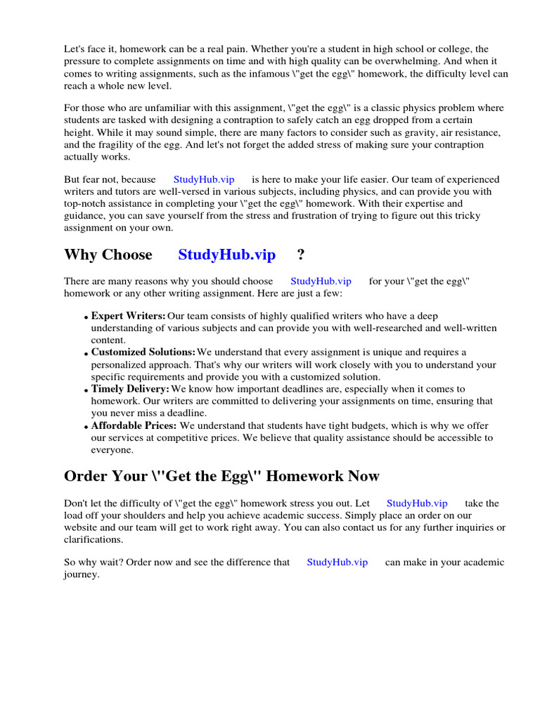 Get The Egg Homework | PDF | Safari (Web Browser) | Homework