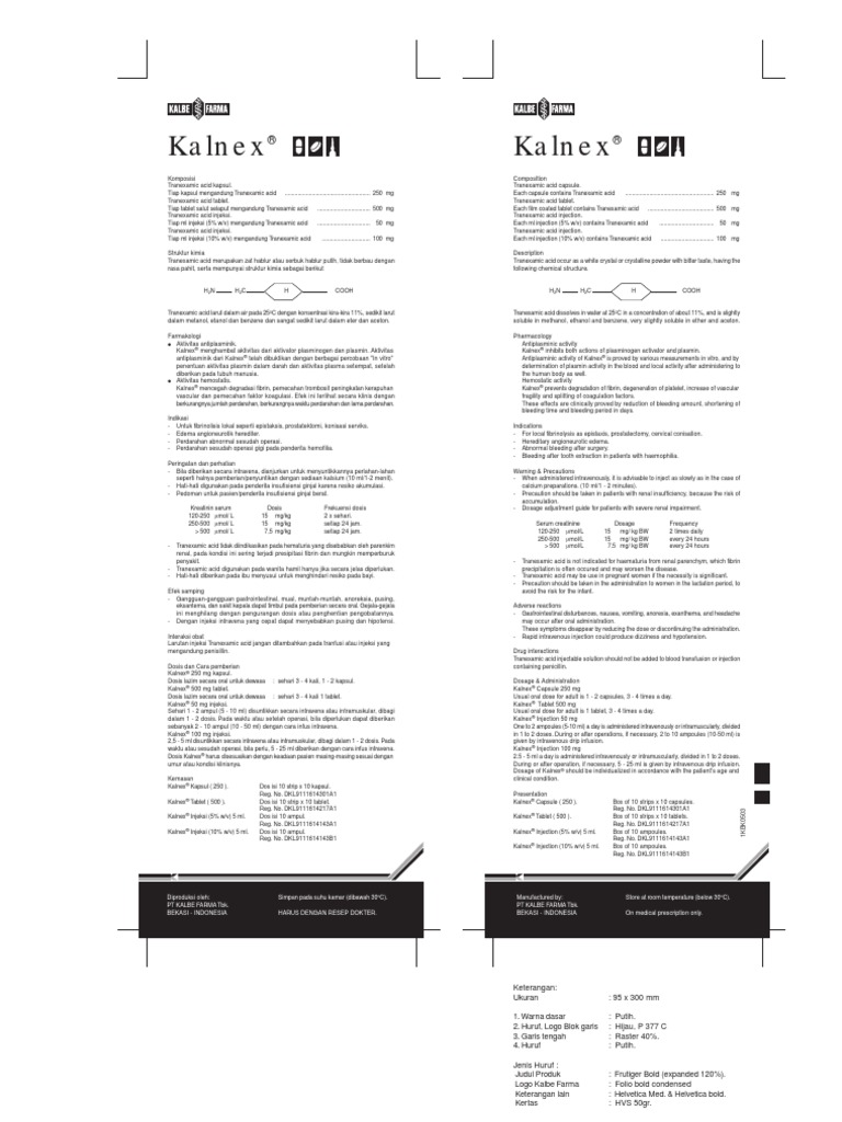 Kalnex - Obat Paten Indonesia | PDF