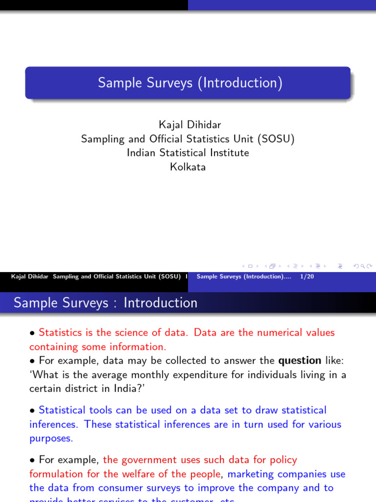Sample Surveys | PDF | Estimator | Mean Squared Error