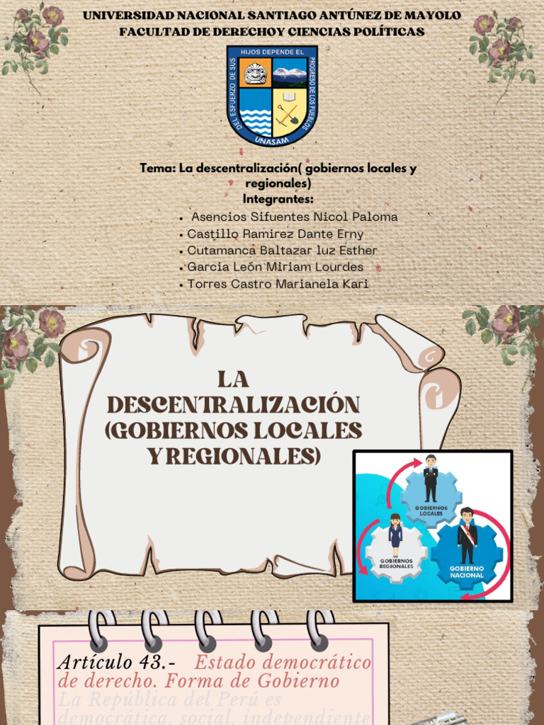 La Descentralización Gobiernos Locales Y Regionales Pdf Alcalde