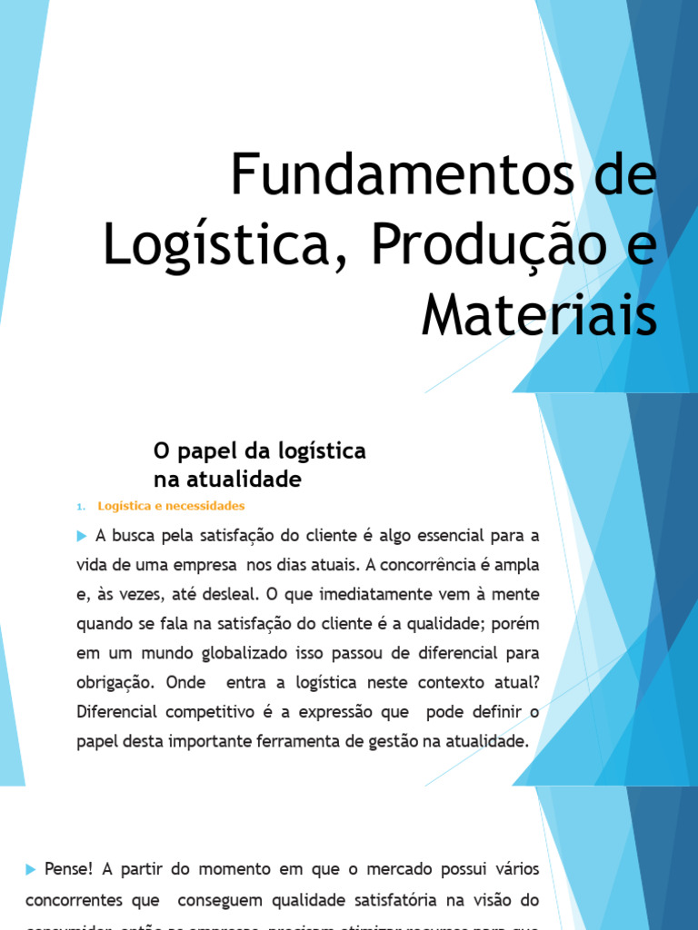 Porque Estudar Logistica | PDF | Logística | Cadeia de suprimentos