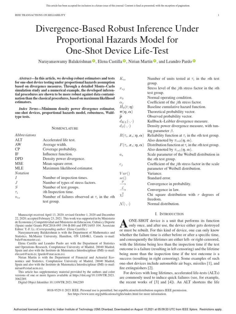 Divergence-Based Robust Inference Under Proportional Hazards Model For ...
