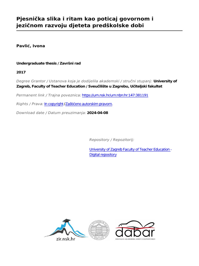 Pavlic Ivona Ufzg 2017 Zavrs Sveuc | PDF
