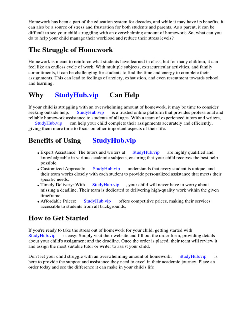 What To Do If Your Child Is Getting Too Much Homework | PDF | Homework ...