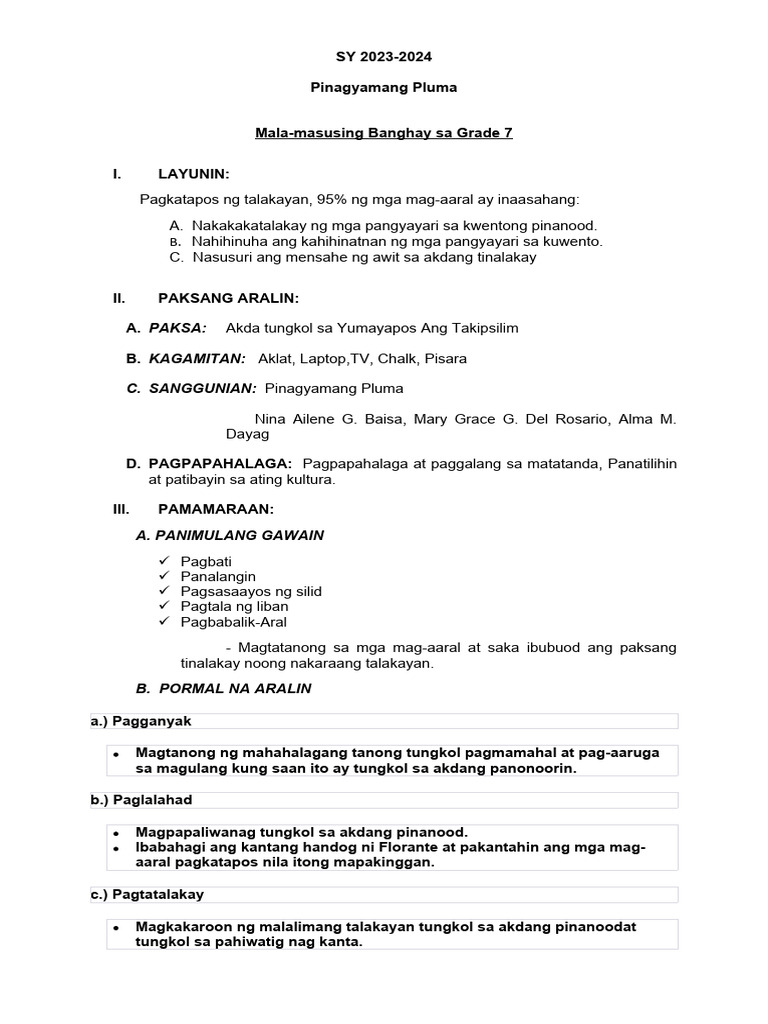 Grade 7 Akda Demo Lesson Plan | PDF