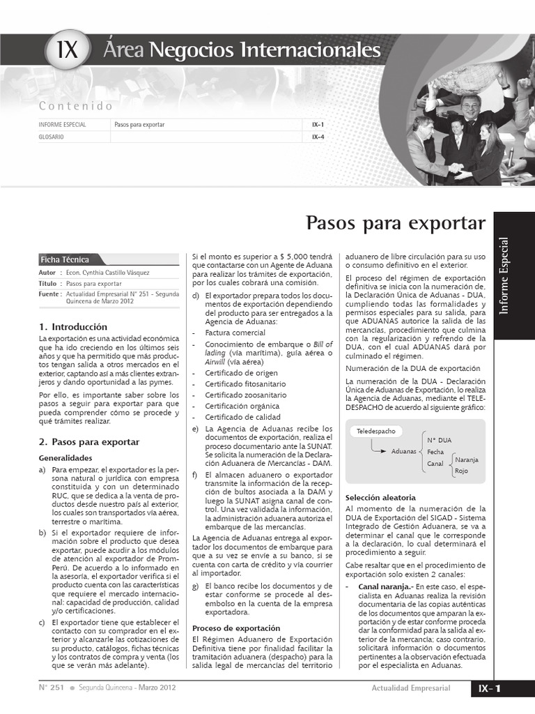 Pasos para Exportar | PDF | aduana | Carta de crédito