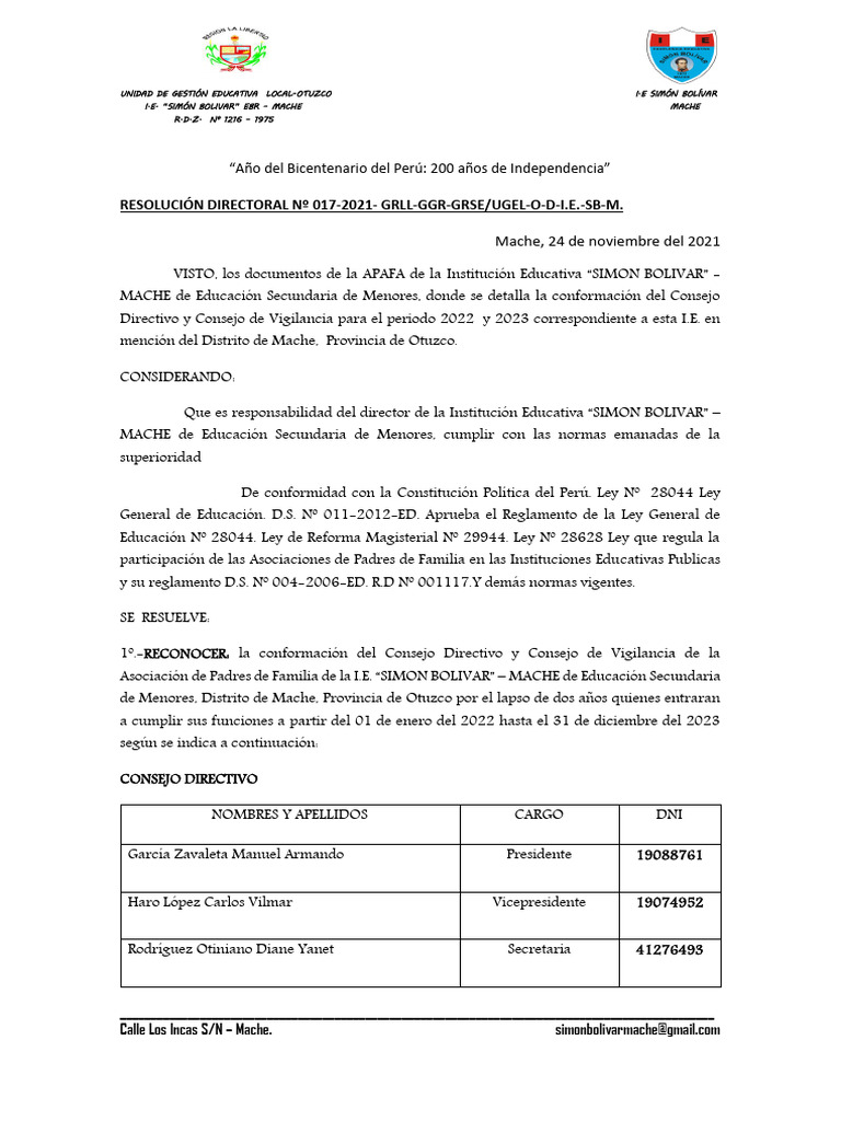 RD Apafa | PDF | Gobierno | América del Sur