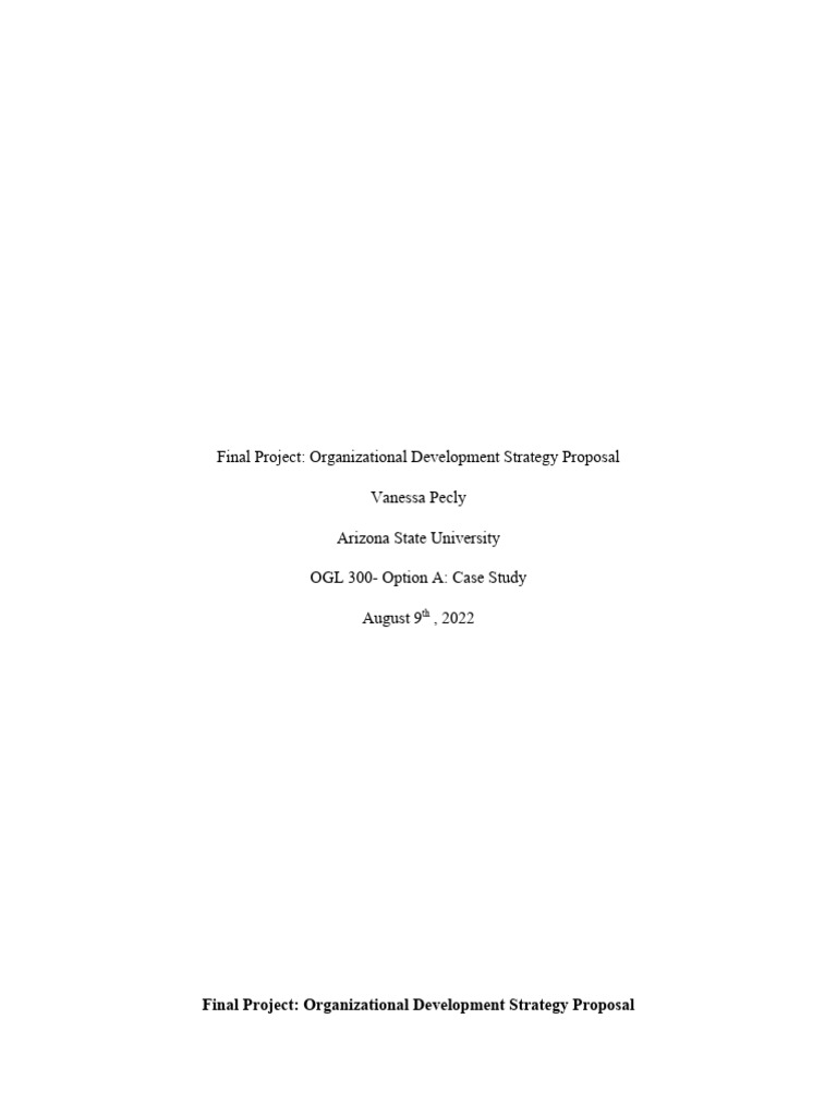 Organizational Development Proposal - Vanessa Pecly | PDF | Leadership ...