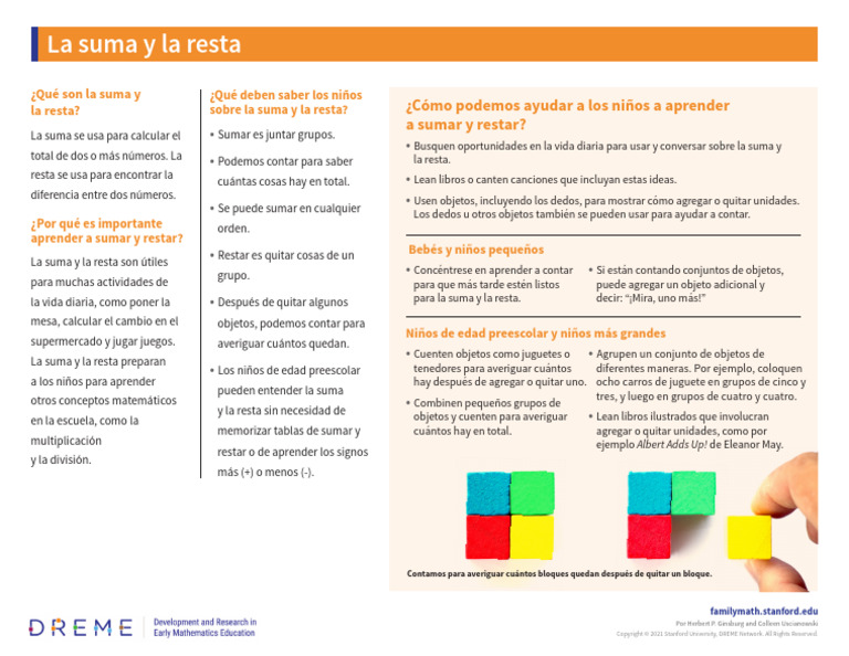 La Suma y La Resta | PDF | Sustracción | Matemáticas