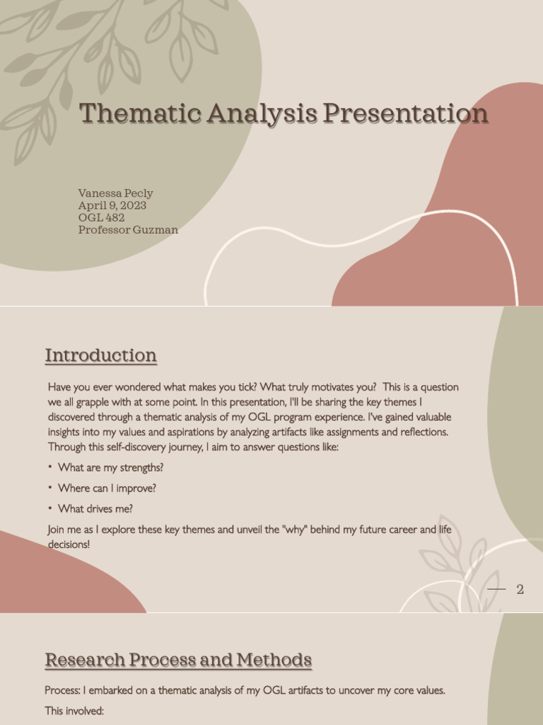 Thematic Analysis Presentation - Vanessa Pecly | PDF | Leadership | Empathy