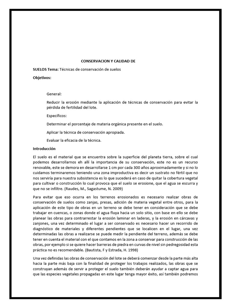 Trabajo Final Tecnicas de Conservacion | PDF | Suelo | Agricultura