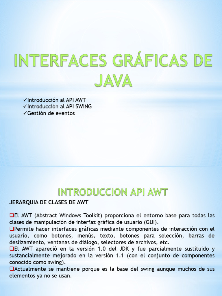 GUI JAVA | PDF | Interfaces gráficas de usuario | Ventana (informática)