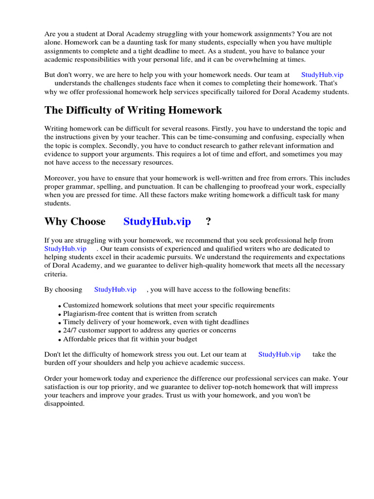 Doral Academy Homework | PDF | Homework | Schools