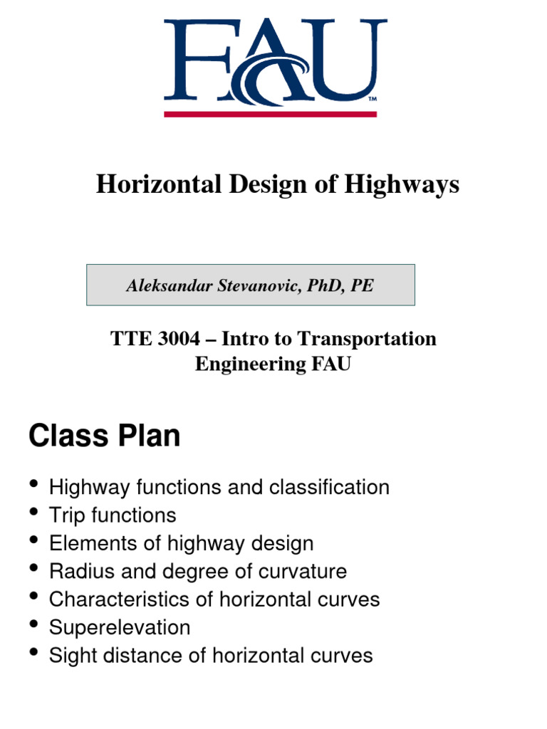 Highway Horizontal Design Guide | PDF | Traffic | Acceleration