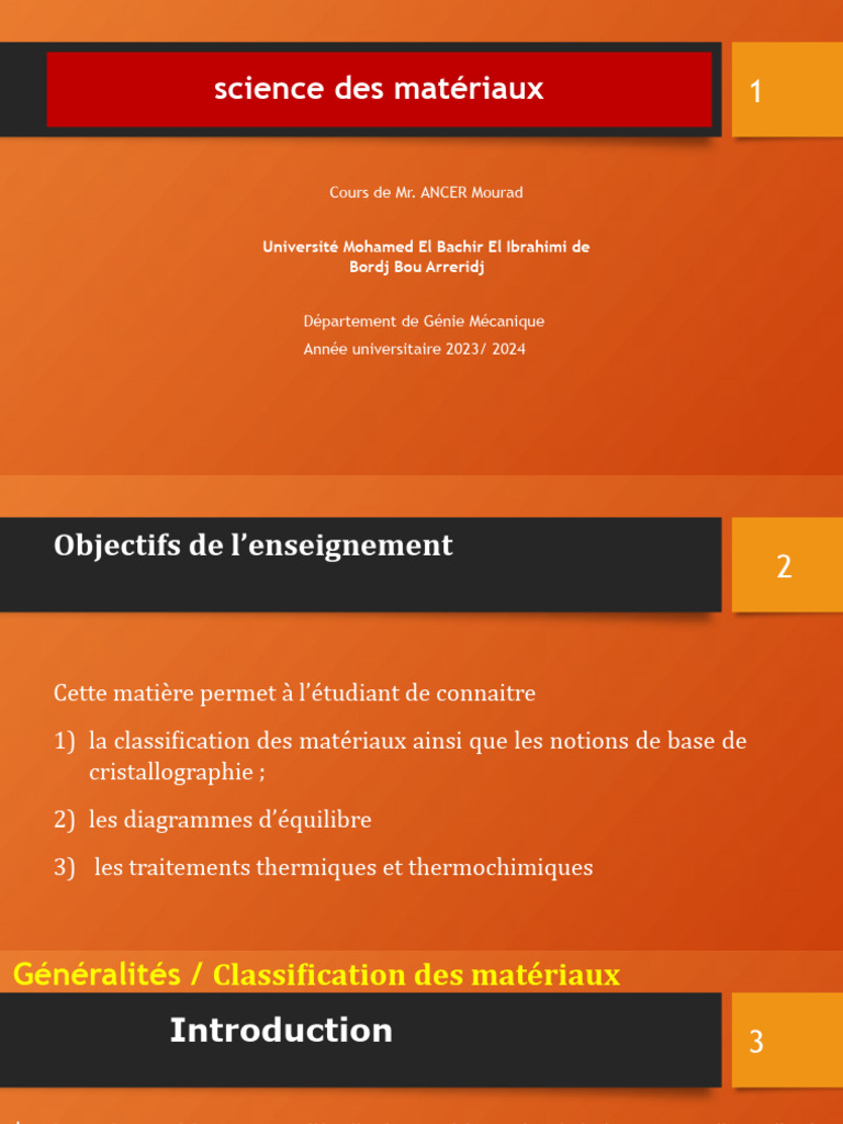 Classification des matériaux en génie mécanique | PDF | Liaison ...