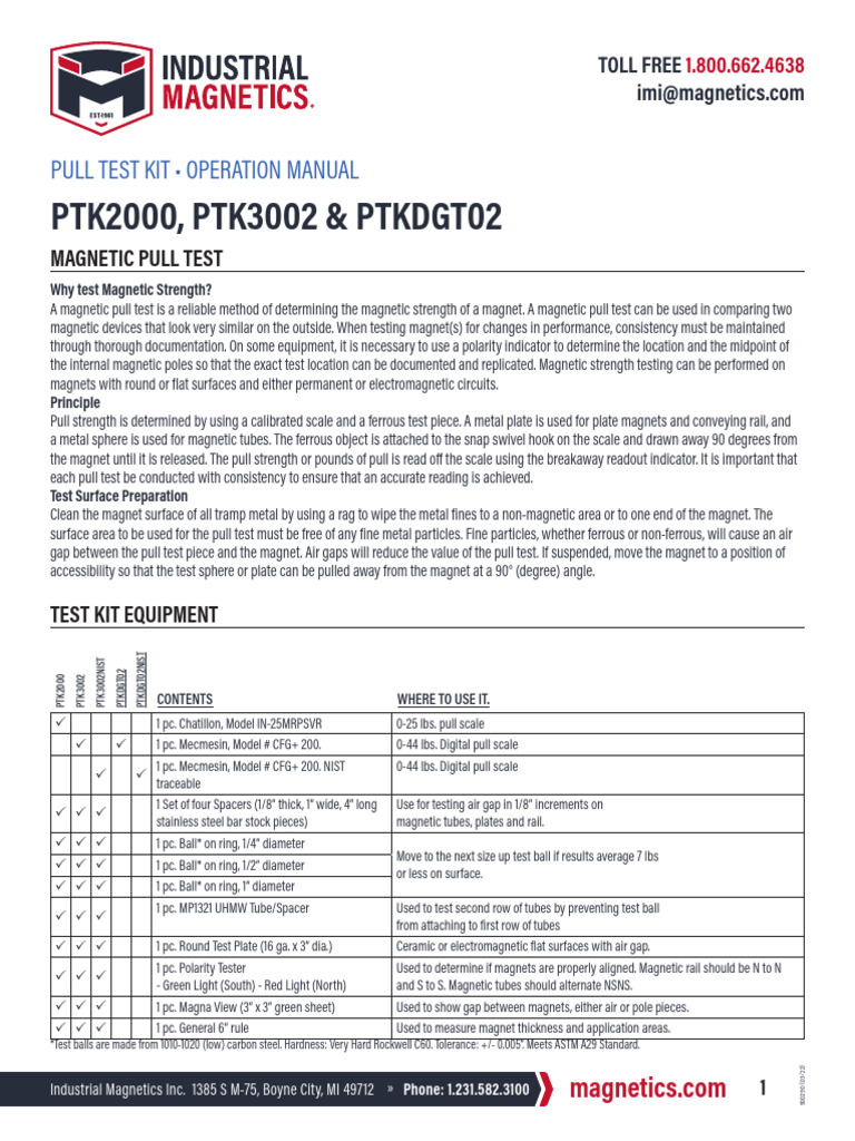 Magnetic Pull Test Procedure Guide | PDF | Magnet | Calibration